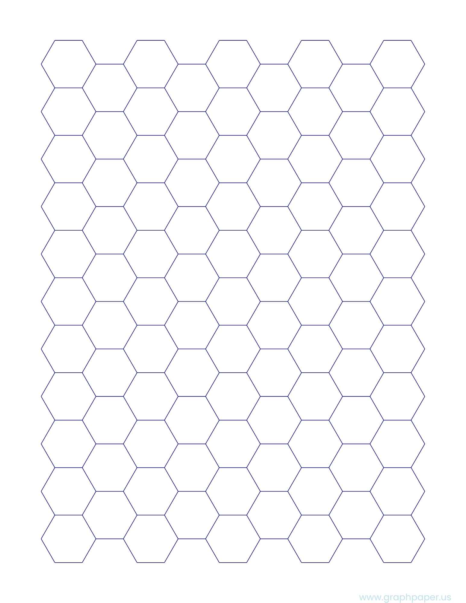 Hex Graph Paper [Black and Blue Grid]